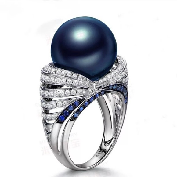 Jewelry | New Wedding Ring With Big Blue Pearl | Poshmark